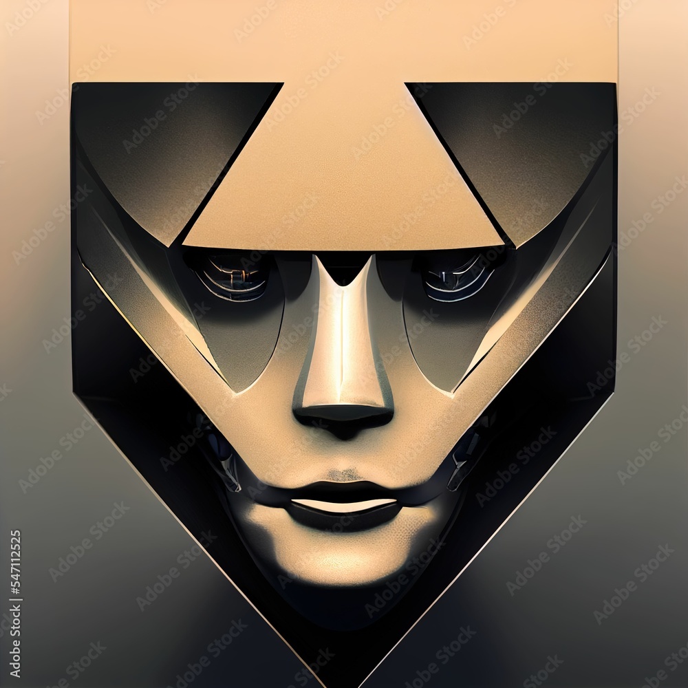 Artificial intelligence driven robot head, cyborg human design ...