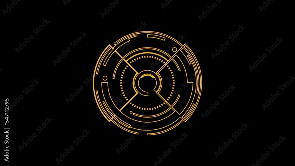 Futuristic round target animation for video overlay. HUD display ...