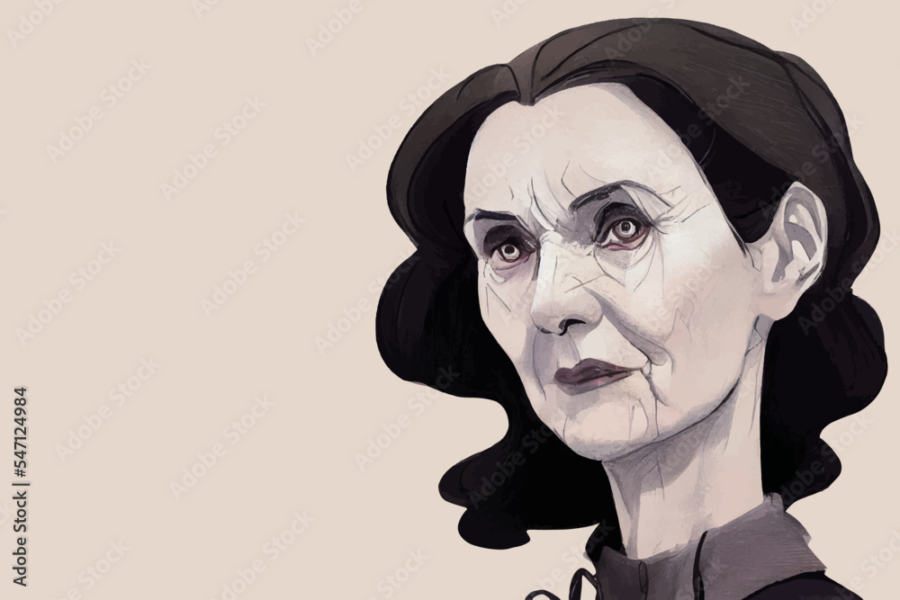 Digital illustration portraits of Marie Curie, acrylic painting style ...