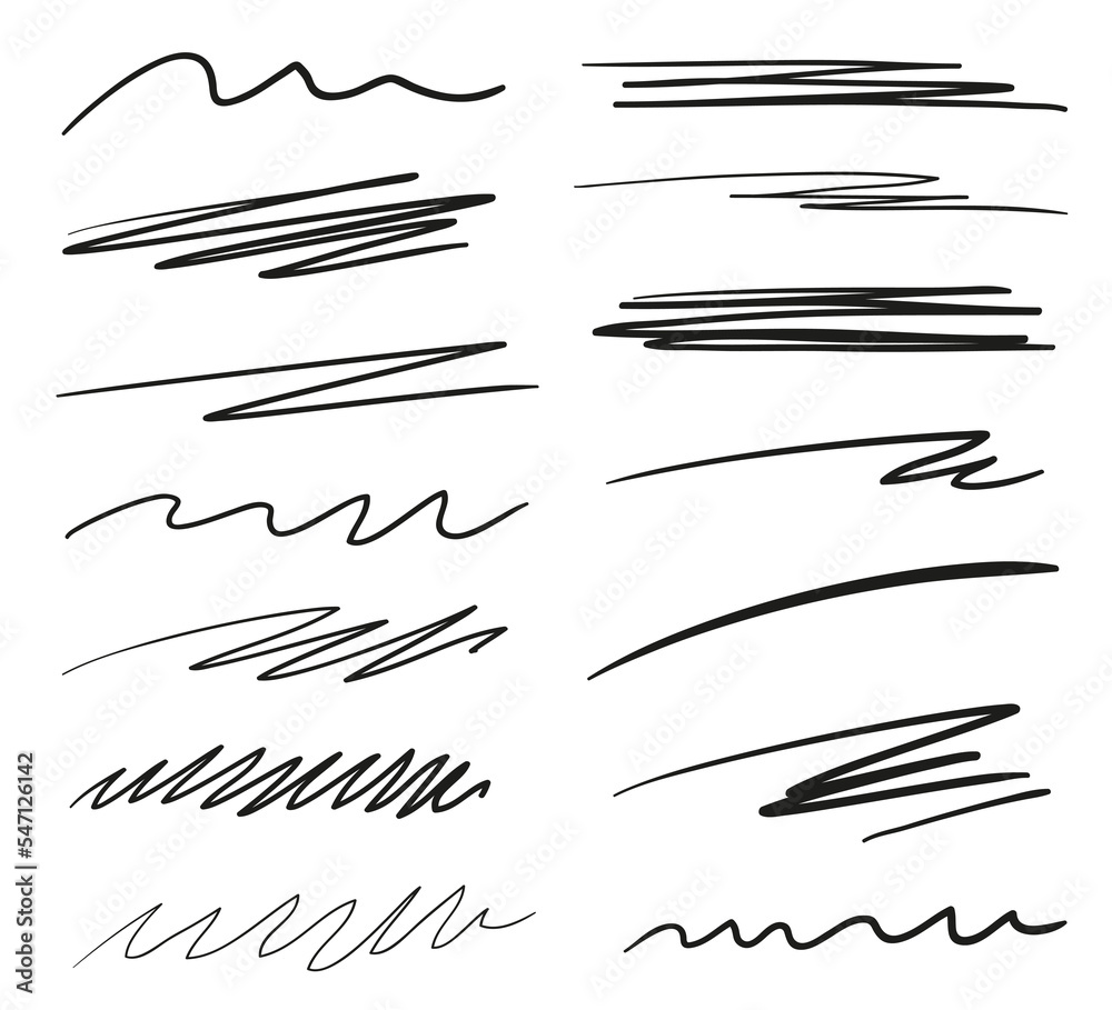 Backgrounds with array of lines. Stroke chaotic backdrops. Hand drawn ...