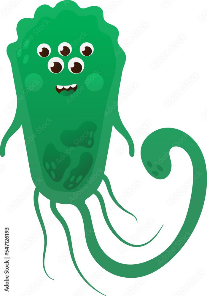 Funny virus illustration in cartoon style for children poster design or ...
