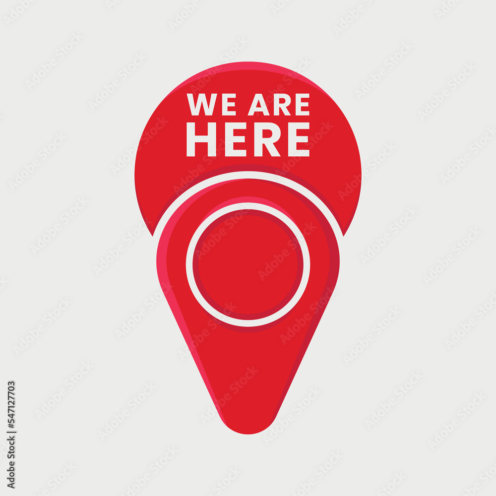 3d we are here map point Stock Vector | Adobe Stock