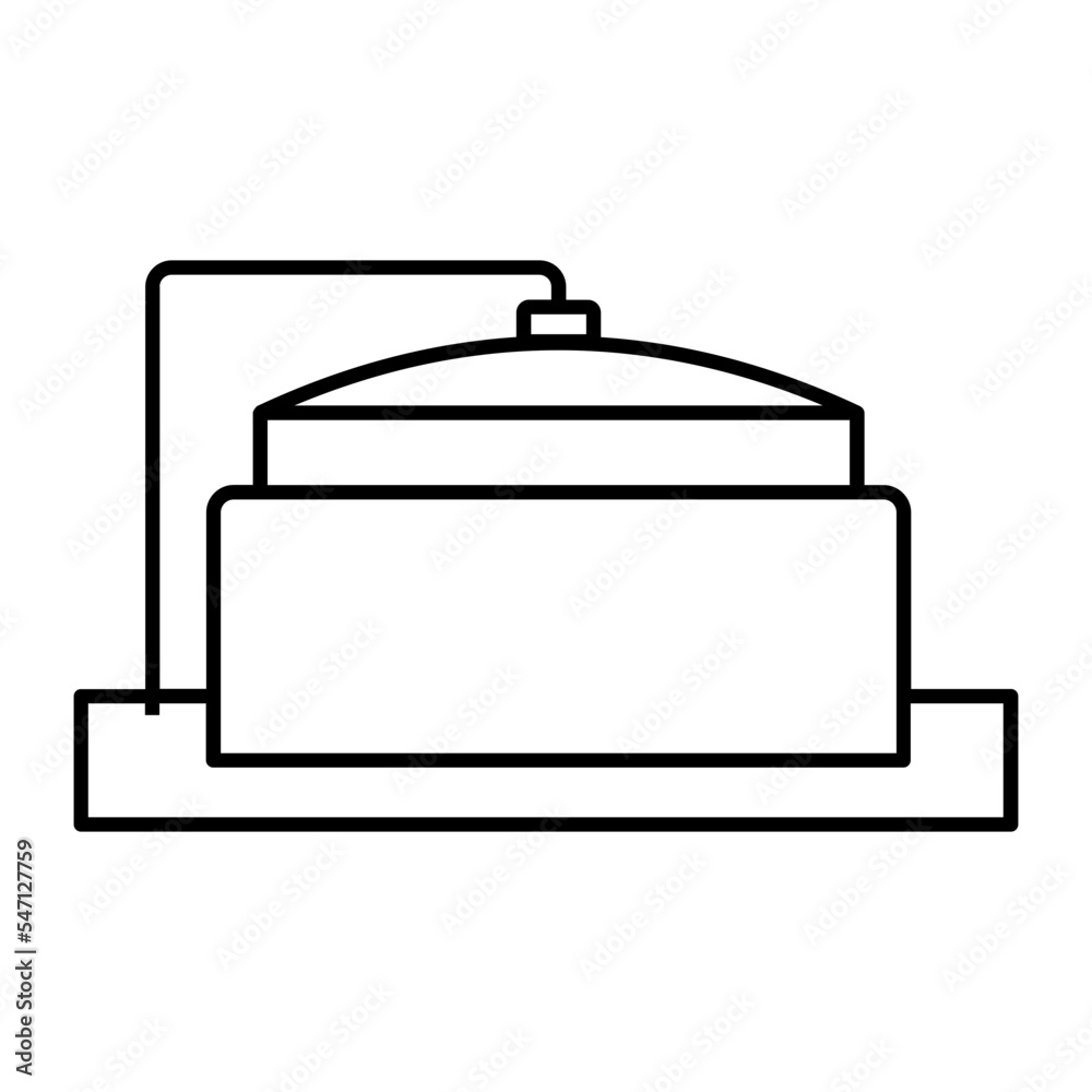 Rainwater harvesting Tank Concept, Rapid sand filter vector outline ...