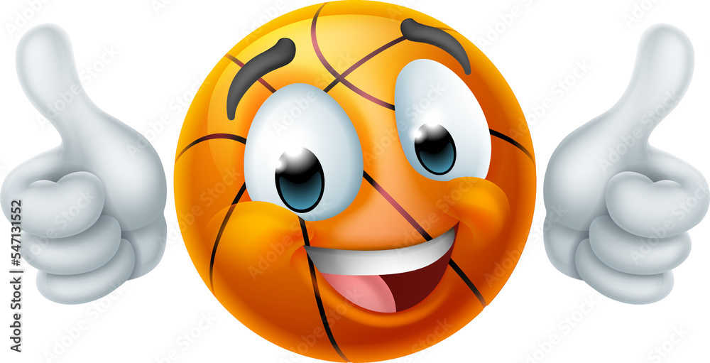 Basketball Ball Emoticon Face Emoji Cartoon Icon Stock Illustration ...