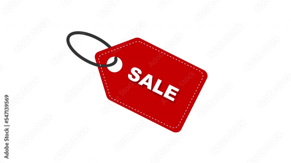 4K video Red Color Sale, price tag icon animation design. Price tag ...