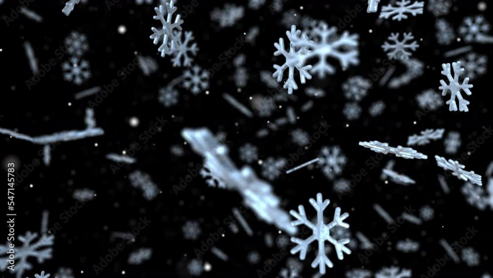 3D Christmas snow falling snowflakes on transparent background, Alpha ...