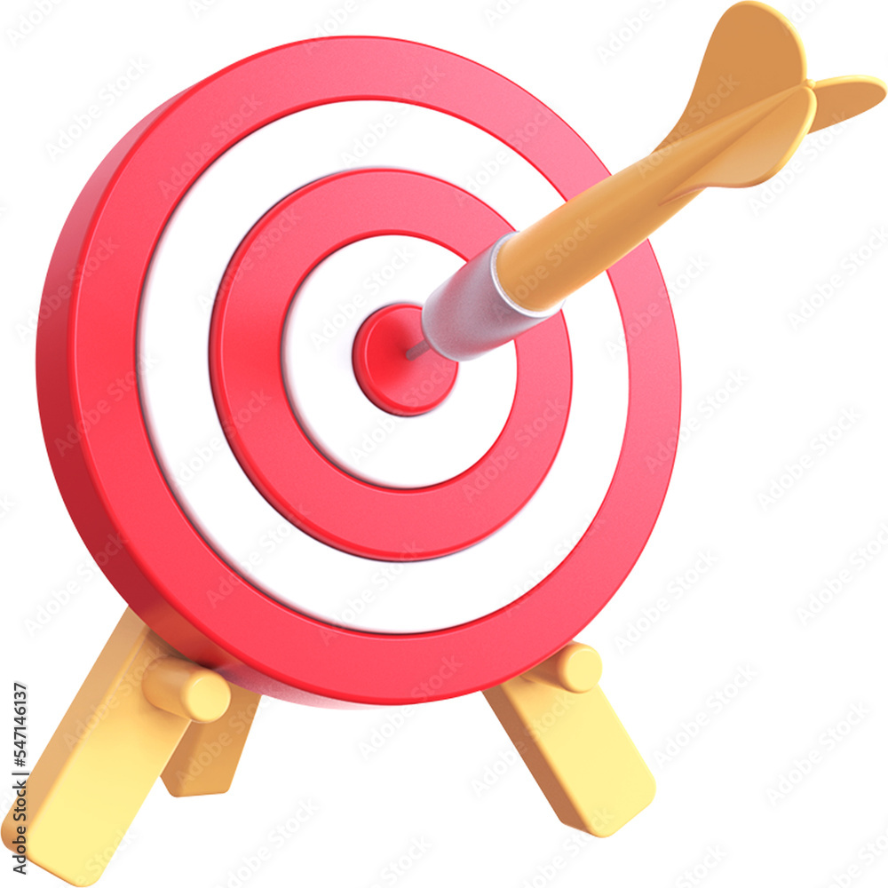 Target goal bullseye isolated on transparent background. 3D rendering ...