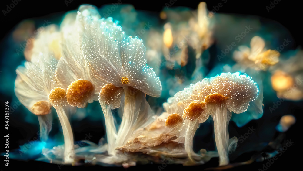 Microscopic fungi mycelium, illustration Stock Illustration | Adobe Stock
