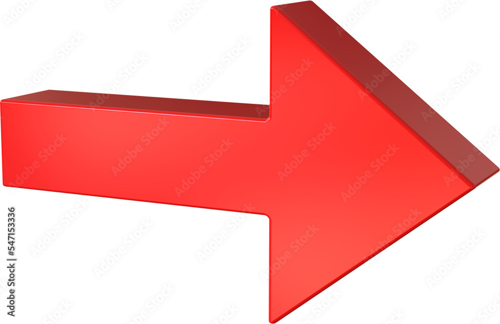 Right arrow isolated on transparent background. 3D rendering Stock ...