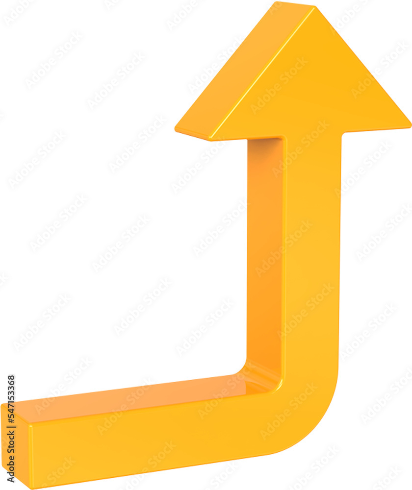 Arrow Up isolated on transparent background. 3D rendering Stock ...