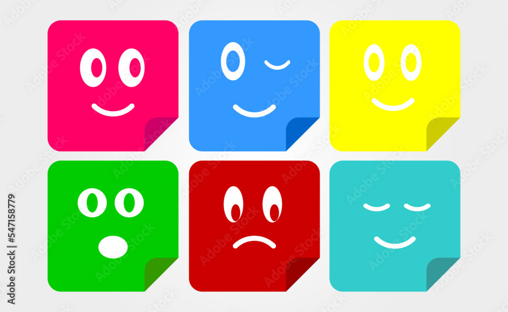 emoticon stickers, set emoticon stickers Stock Vector | Adobe Stock