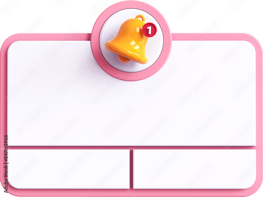 Reminder notification alert interface isolated on transparent ...