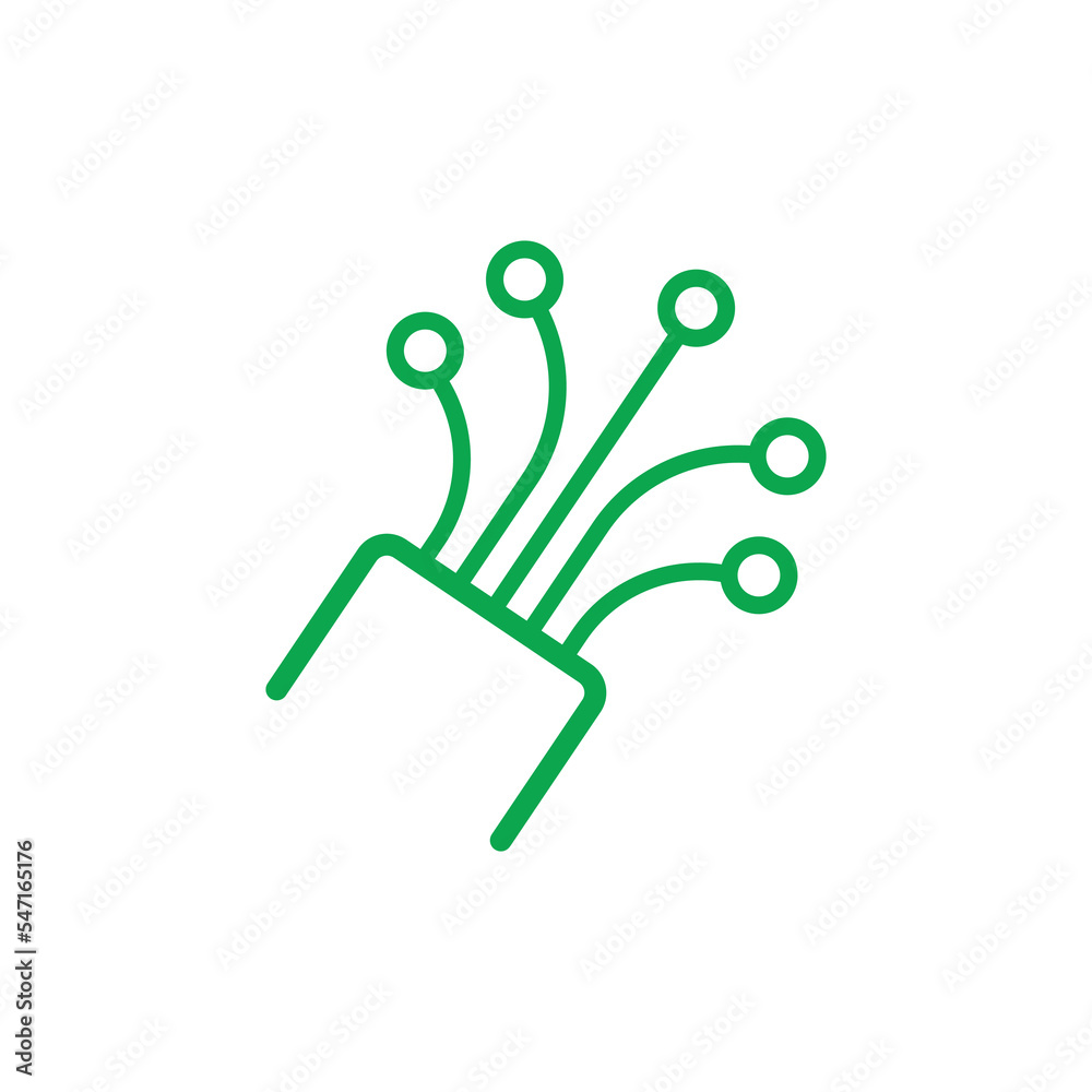 eps10 green vector Fiber optic cable line art icon isolated on white ...