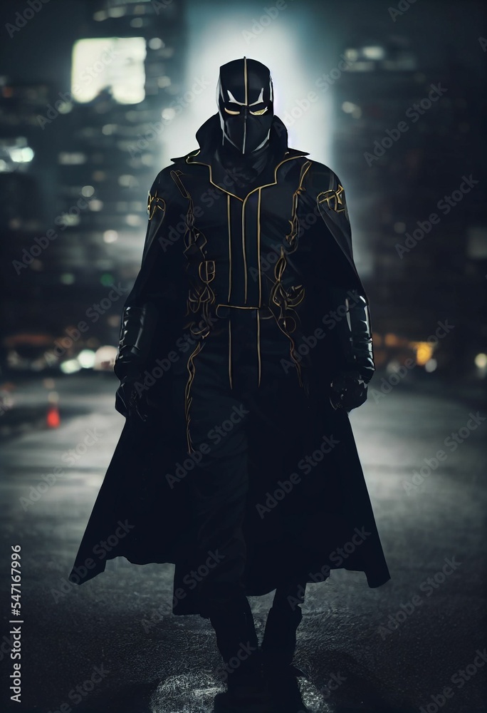 Vertical AI-generated digital art of a superhero with a mask Stock ...