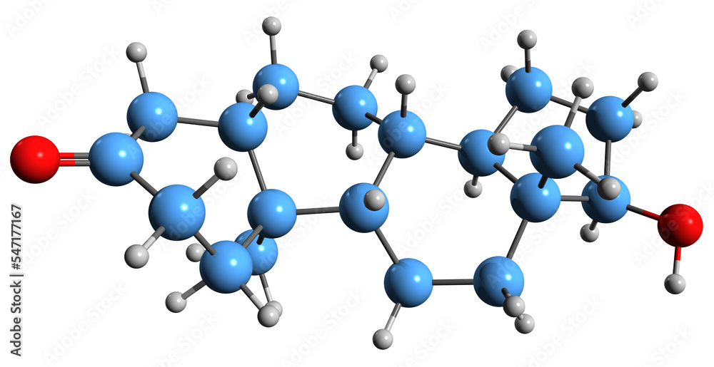 3D image of Dihydrotestosterone skeletal formula - molecular chemical ...