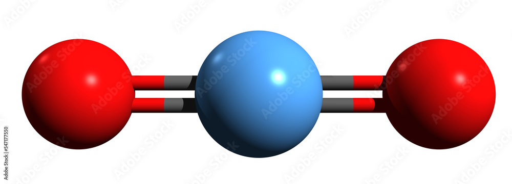 3D image of Carbon dioxide skeletal formula - molecular chemical ...