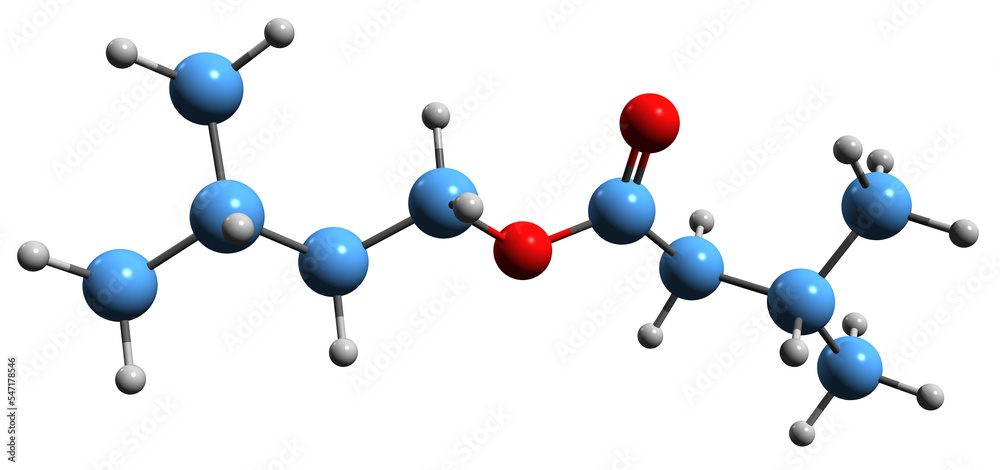 3D image of Isoamyl isovalerate skeletal formula - molecular chemical ...