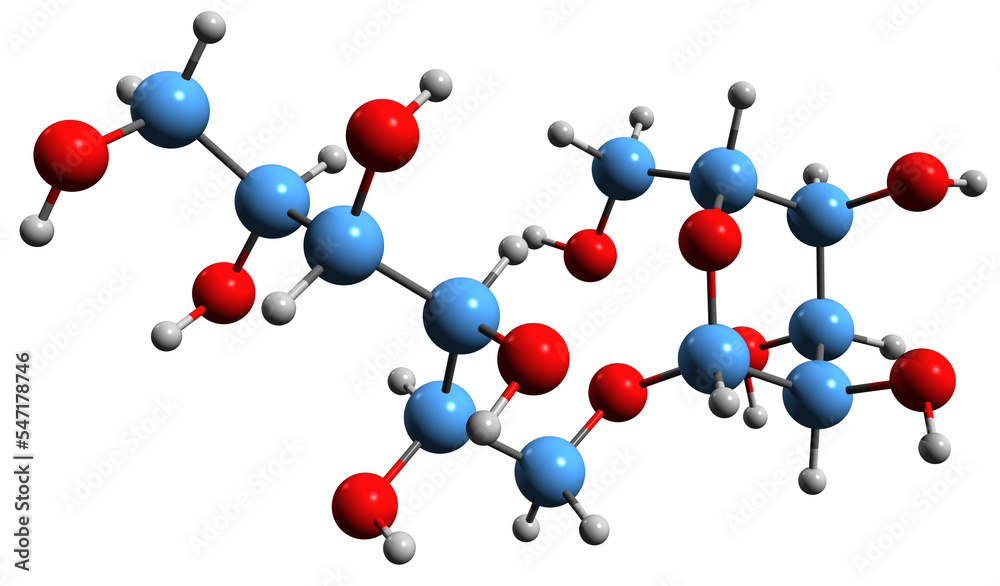 3D image of Isomalt skeletal formula - molecular chemical structure of ...