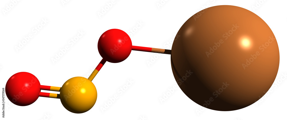 3D image of Potassium nitrite skeletal formula - molecular chemical ...