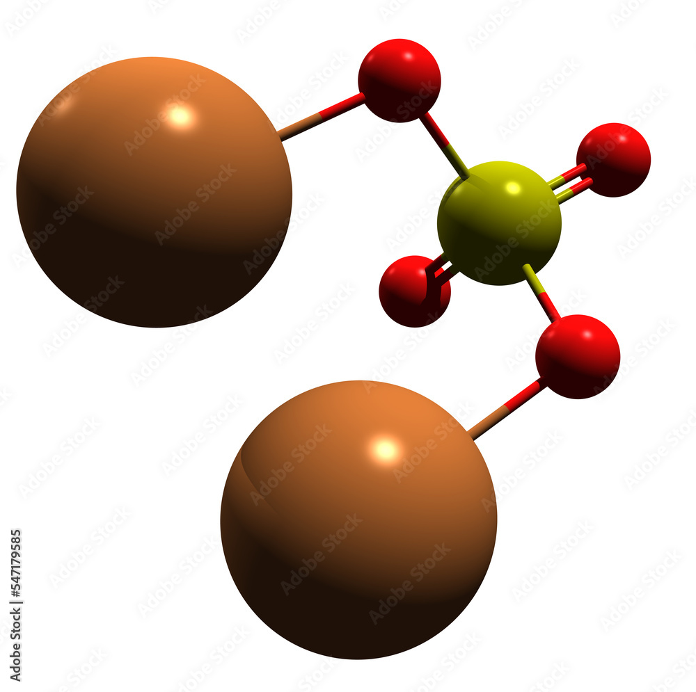 3D image of Potassium sulfate skeletal formula - molecular chemical ...
