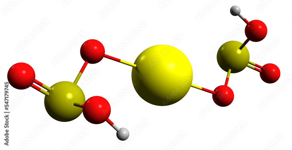 3D image of Calcium bisulfite skeletal formula - molecular chemical ...