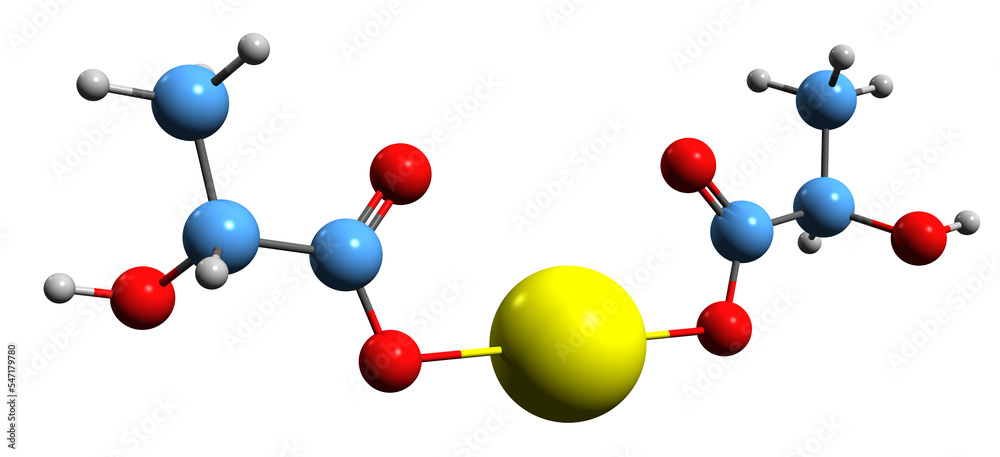 3D image of Calcium lactate skeletal formula - molecular chemical ...