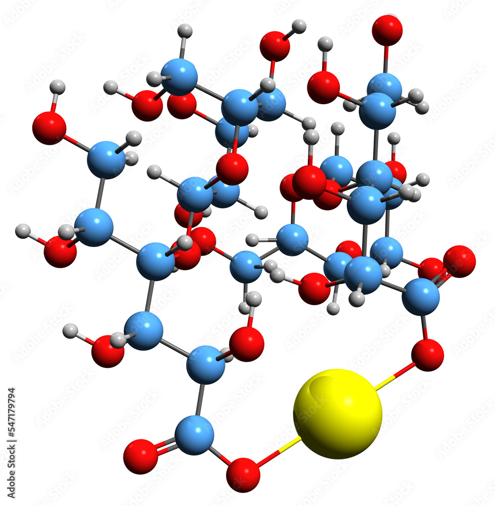 3D image of calcium lactobionate skeletal formula - molecular chemical ...
