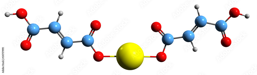 3D image of Calcium fumarate skeletal formula - molecular chemical ...