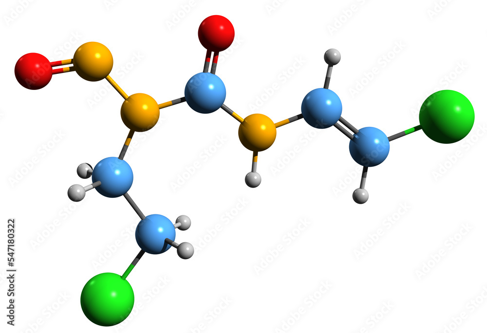 3D image of Carmustine skeletal formula - molecular chemical structure ...