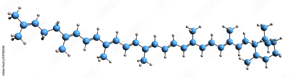 3D image of delta-Carotene skeletal formula - molecular chemical ...