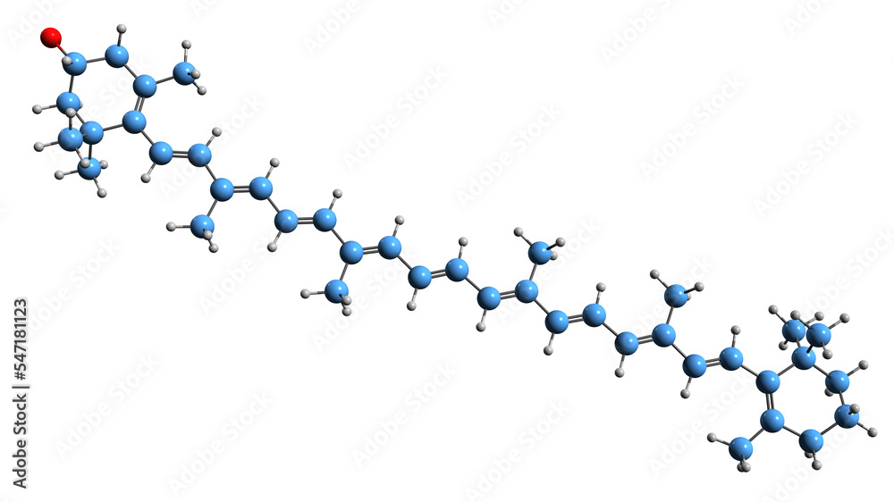 3D image of Cryptoxanthin skeletal formula - molecular chemical ...