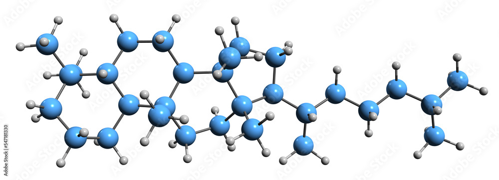 3D image of Cucurbitane skeletal formula - molecular chemical structure ...