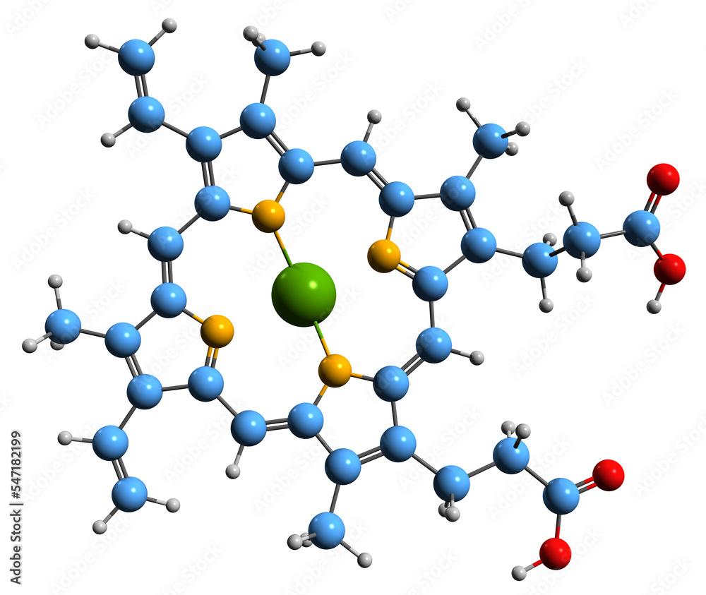 3D image of Magnesium protoporphyrin skeletal formula - molecular ...