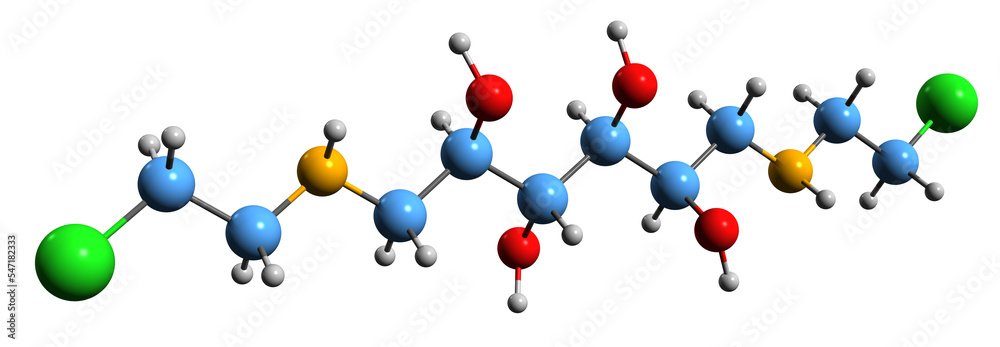 3D image of Mannomustine skeletal formula - molecular chemical ...