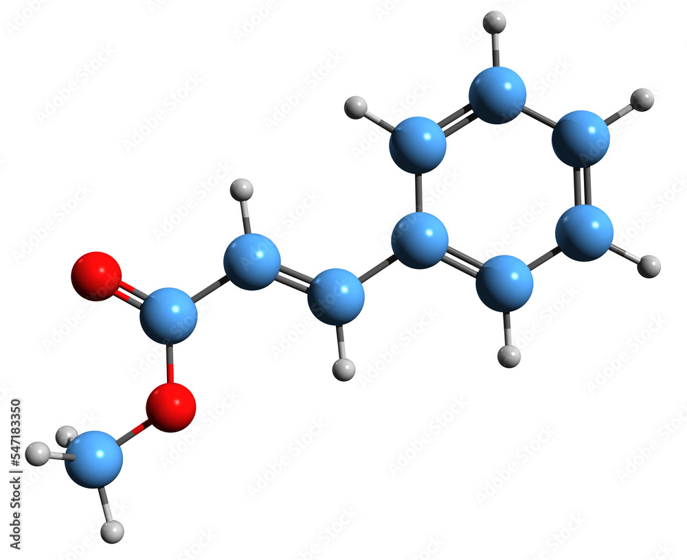3D image of Methyl cinnamate skeletal formula - molecular chemical ...