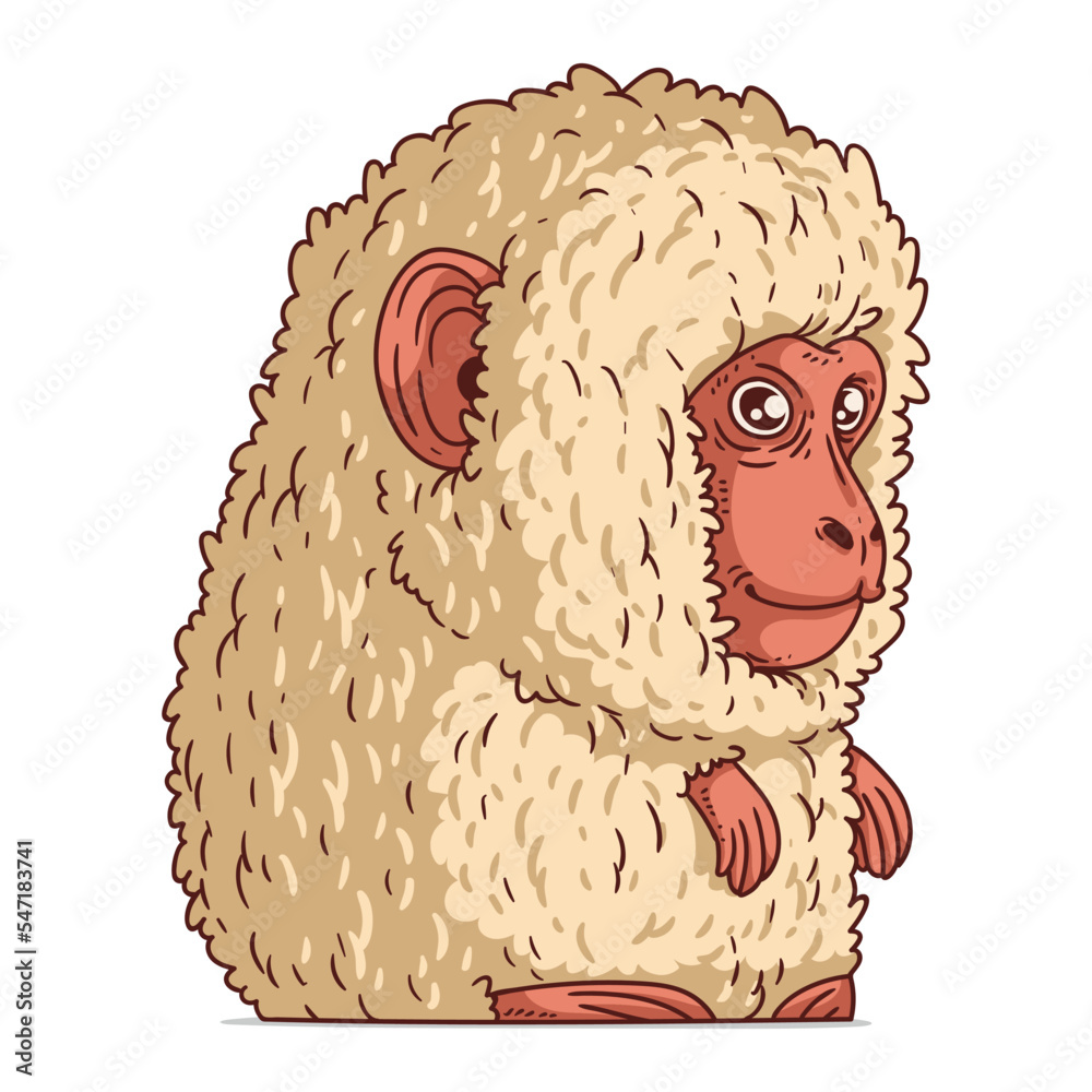 Vecteur Stock A Monkey, isolated vector illustration. Cute cartoon ...