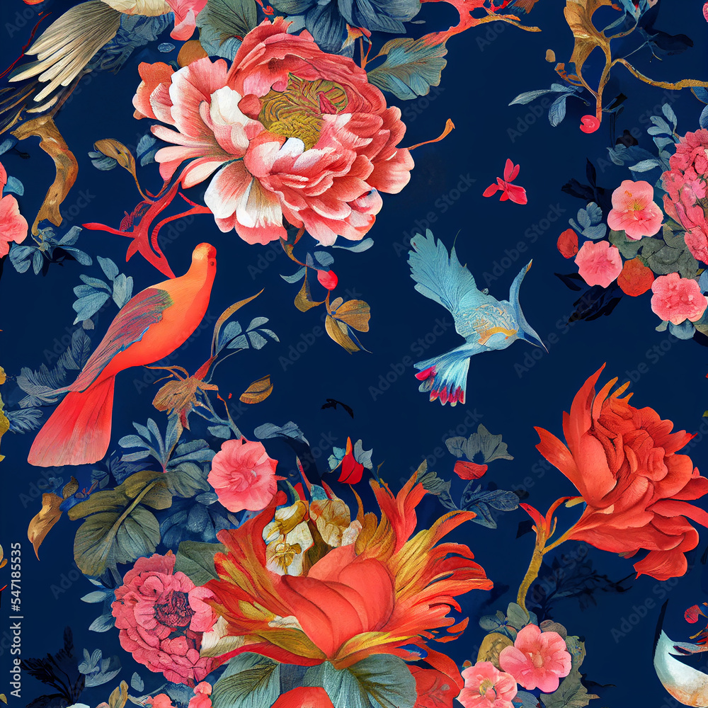Beautiful chinoiserie pattern. Stock Illustration | Adobe Stock