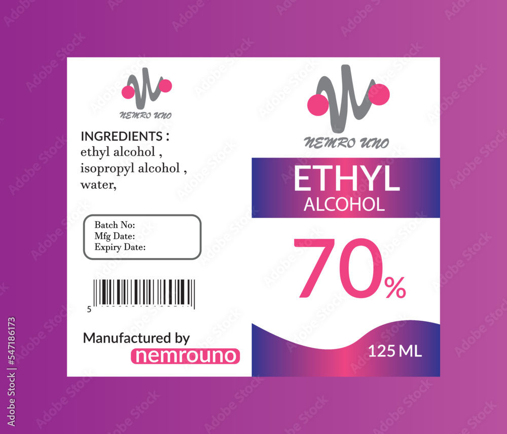 Alcohol spry bottle label design,packaging design,label design template ...