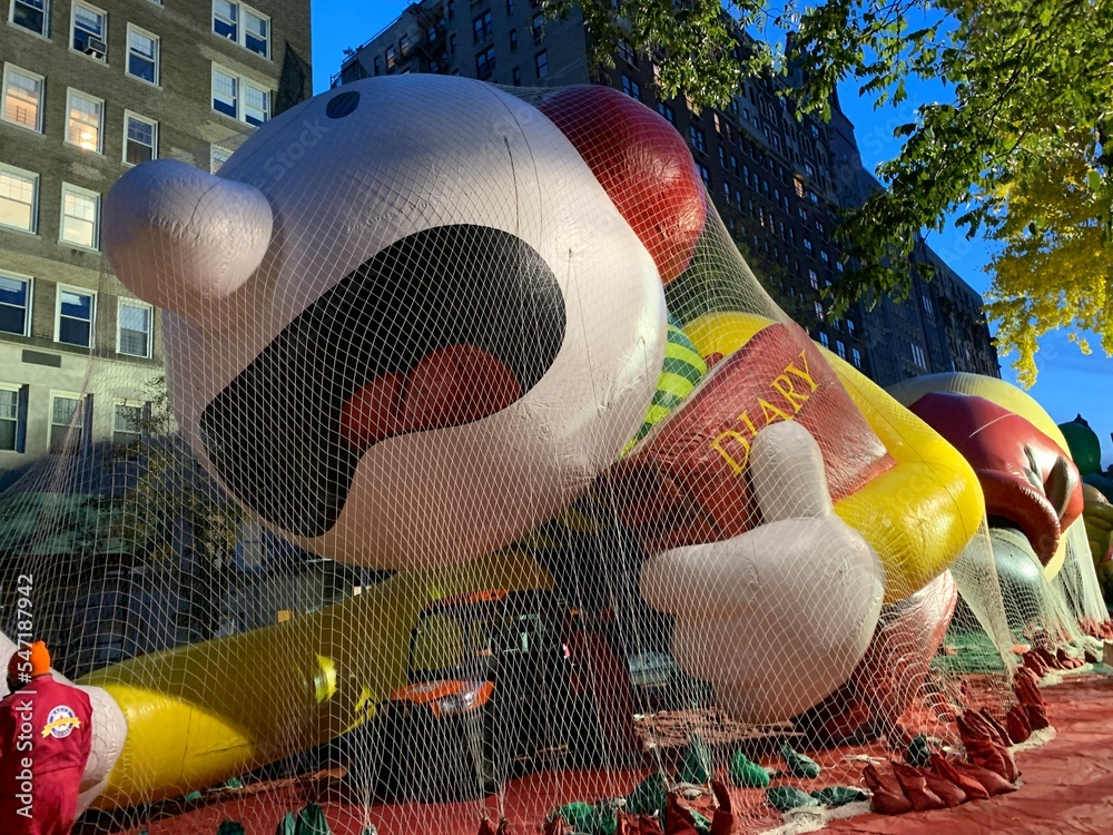 The balloon inflation the night before the Macy's Thanksgiving Day ...