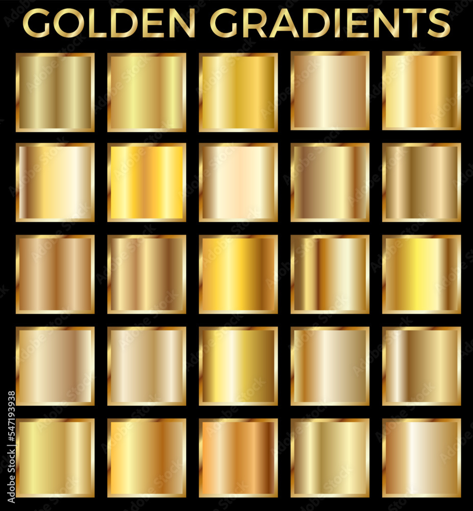Gold texture gradient background vector set Stock Vector | Adobe Stock