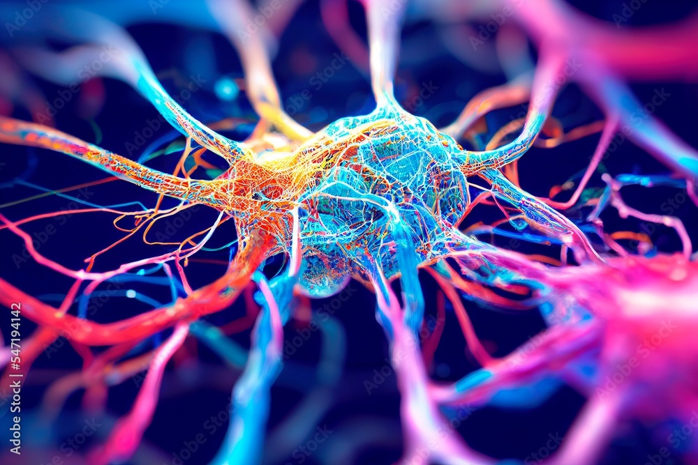 Neurons, brain cells, neural network Stock Illustration | Adobe Stock