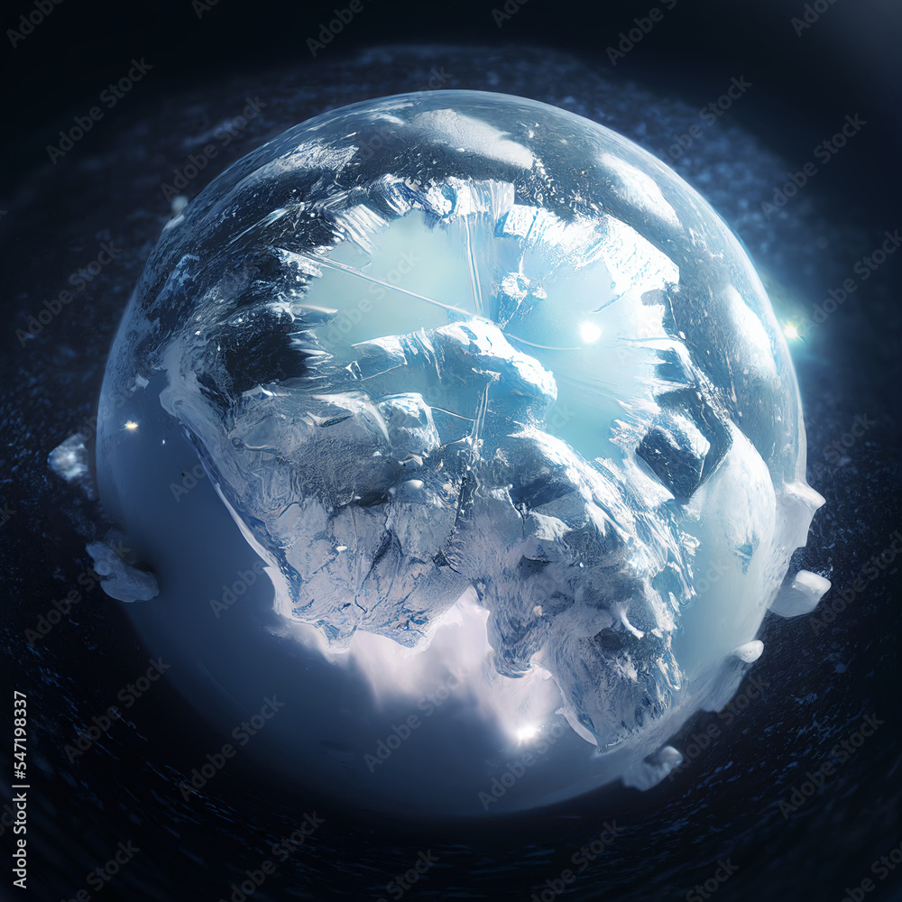frozen planet in space Stock Illustration | Adobe Stock