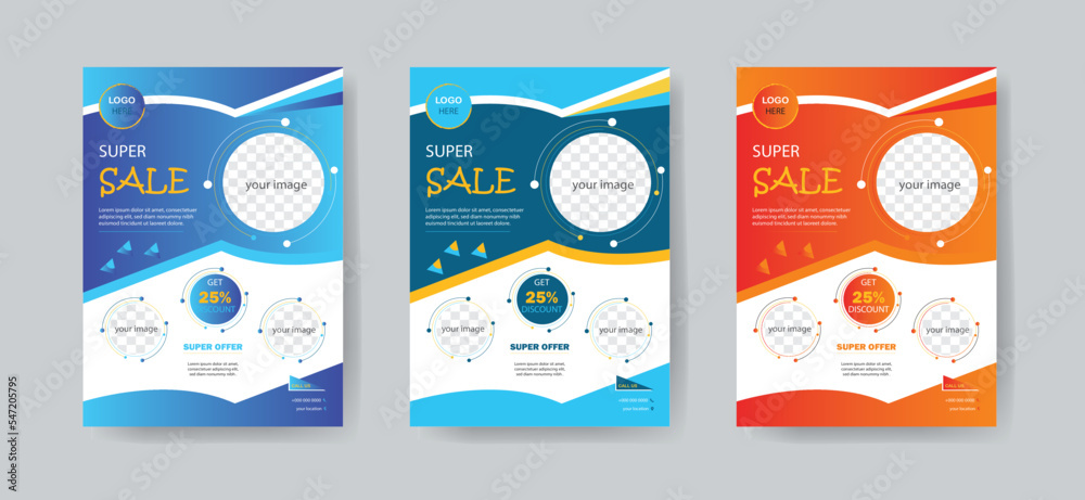 Super Sale Flyer Template Design Print Ready. Vector illustration Sale ...