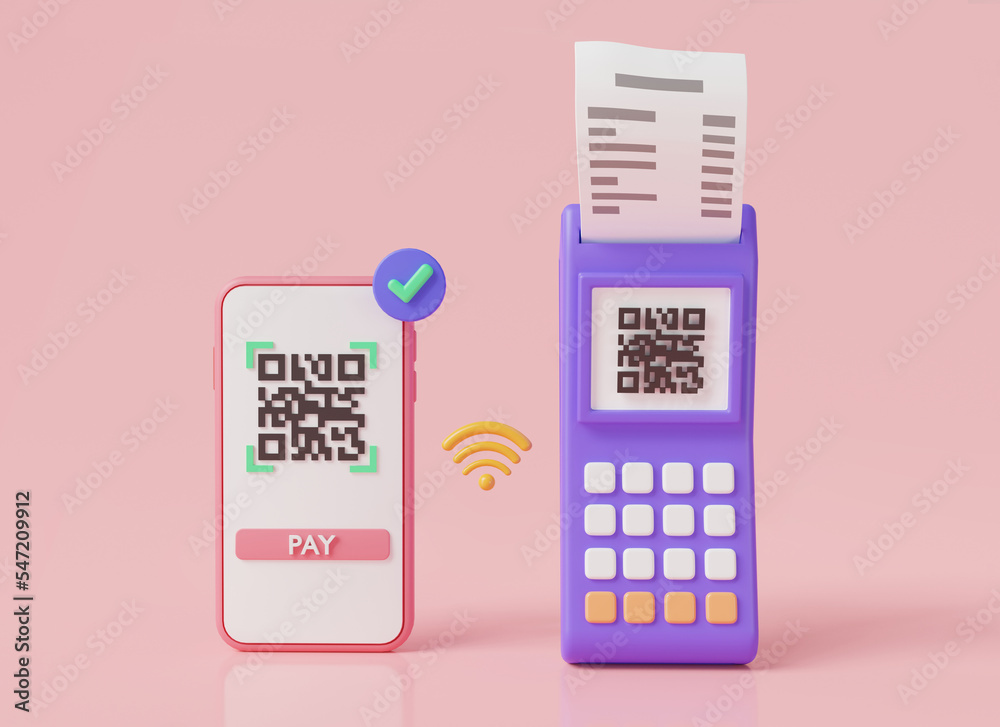 Qr Code Scanning For Online Payment On Mobile And Pos Terminal Online Shopping Electronic Bill