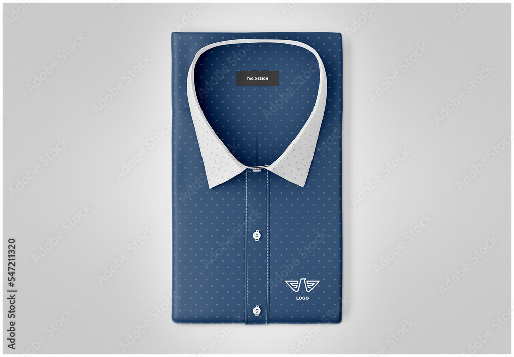 Folded Dress Shirt Top View Stock Template | Adobe Stock
