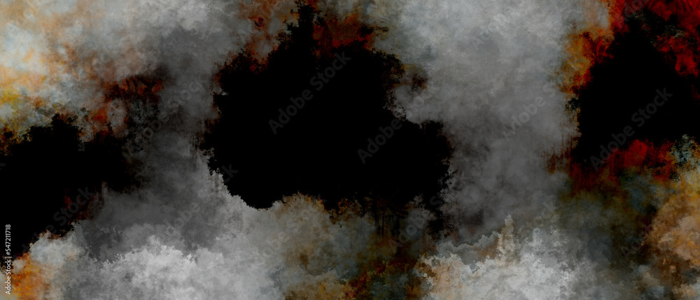 Dark horror grunge scratched wall banner with dirty parts. Dust overlay ...