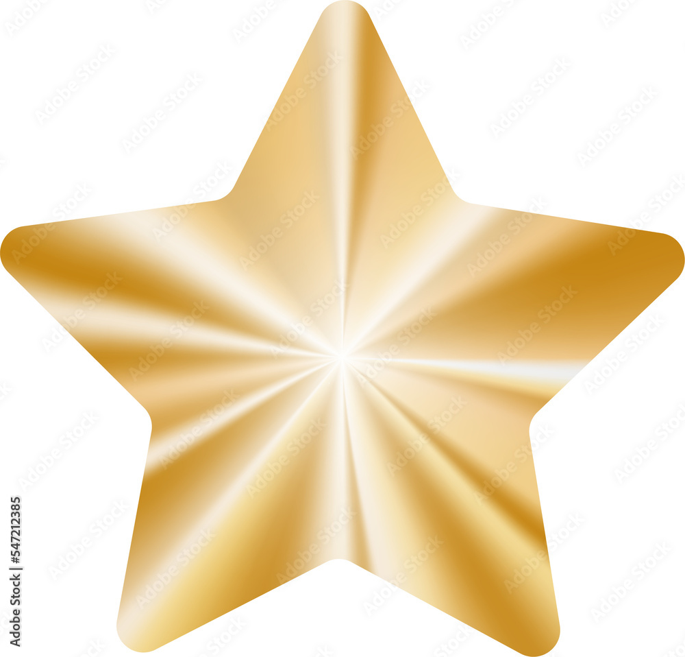 Golden star sticker. Metal badge for winner award and diploma. Label ...