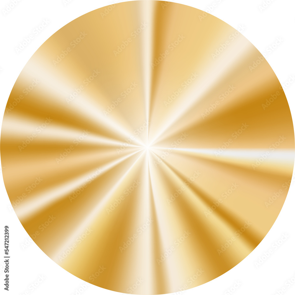 Golden round sticker. Metal badge for winner award and diploma. Label ...
