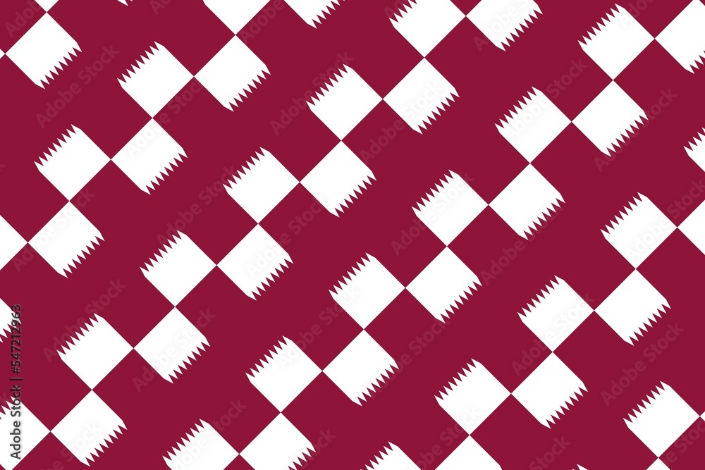Geometric pattern in the colors of the national flag of Qatar. The ...