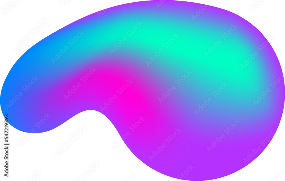 Gradient blob shape. Abstract organic random form. Liquid fluid background. Amoeba bubble and ...